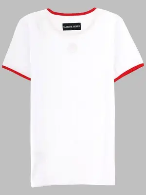 MARINE SERRE T-shirt With Red Trim And Logo