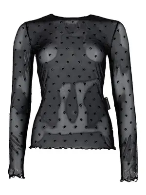 MARINE SERRE Top "moon" In Plumetis - Black