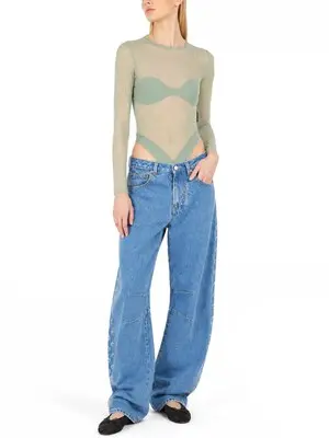 MARINE SERRE Wide Leg Organic Cotton Jeans