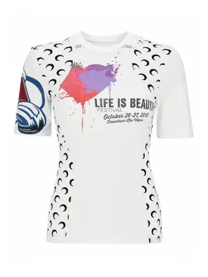 MARINE SERRE Upcycled Printed T-shirt