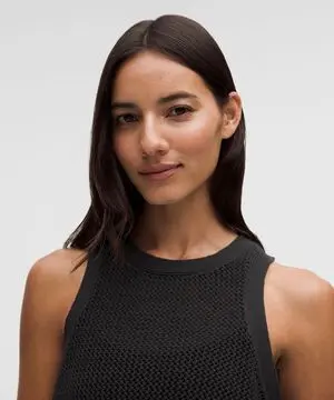 Lululemon Cotton Crochet Mesh Tank Top - Black