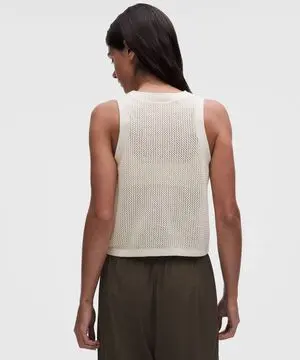 Lululemon Cotton Crochet Mesh Tank Top