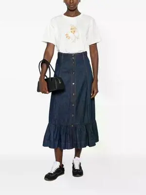 Alexander McQueen Ivory Floral Print T-shirt
