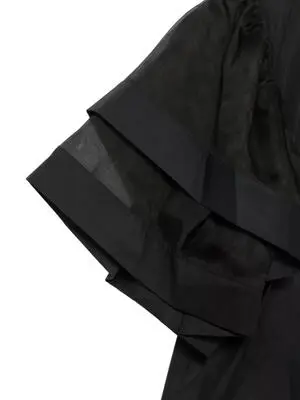 PSOPHIA Tiered-sleeve Sheer-panelled Blouse