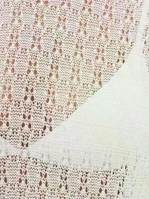 GANNI Pointelle Knit Fringe Detail Dress