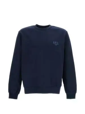 A.p.c. Embroidered Logo V-neck Sweater - Blue