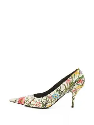 Gucci Balenciaga X Floral Print Pointed-toe Pumps - Neutrals