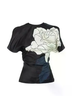 Victoria Beckham Floral-print Gathered Top