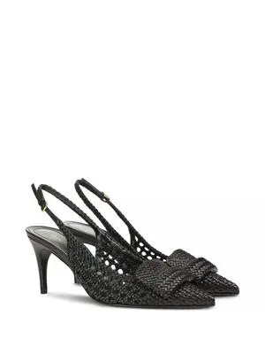 SERGIO ROSSI Braided Slingback Sandals