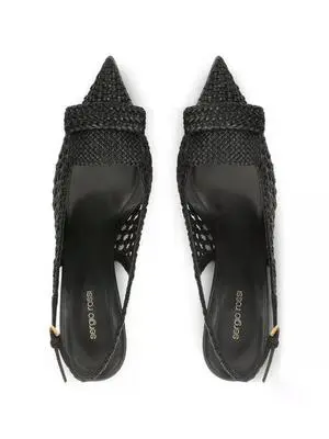 SERGIO ROSSI Braided Slingback Sandals