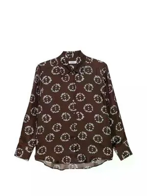 Sandro Floral Print Silk Shirt