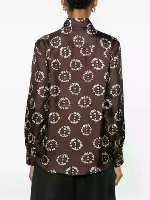 Sandro Floral Print Silk Shirt