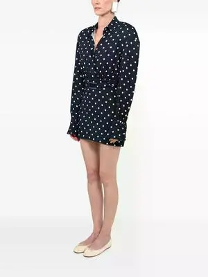 ROWEN ROSE Polka Dot Belted Dress