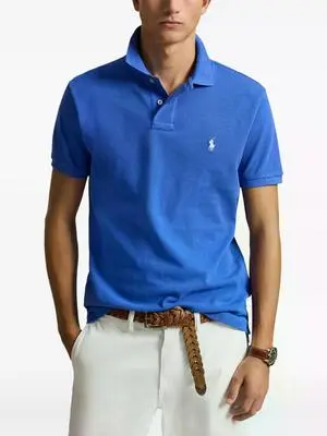 Polo Ralph Lauren Logo-embroidered Piqué Polo Shirt - Blue