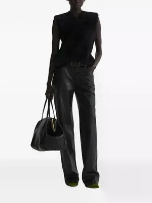 MUGLER Brushed Knit Sleeveless V-neck Top