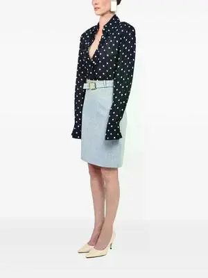 ROWEN ROSE Belted Denim Skirt