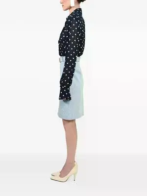 ROWEN ROSE Belted Denim Skirt