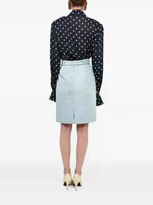 ROWEN ROSE Belted Denim Skirt