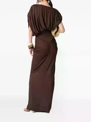 CONCEPTO Zena Gathered Maxi Dress