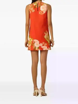 Hemant & Nandita Floral Print Sleeveless Keyhole Detail Dress
