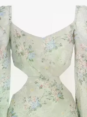 MC2 SAINT BARTH Jara Floral-print Cut-out Mini Dress