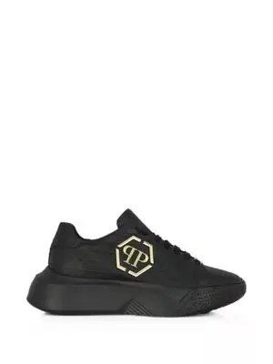 Philipp Plein Croc Godzilla Runner Sneakers - Black