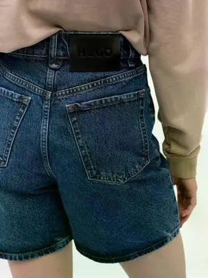 Hugo Logo-patch Denim Shorts