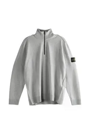 Stone Island Virgin Wool Quarter-zip Sweater - Grey