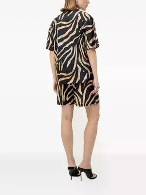 Hugo Zebra Print Drawstring Shorts - Black