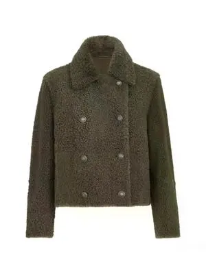 Brunello Cucinelli Double-breasted Shearling Coat - Grey