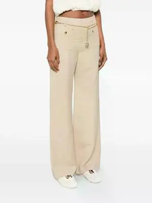 Maje Flared Trousers With Detachable Chain Belt