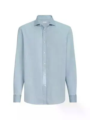 Brunello Cucinelli Lightweight Denim Shirt With Spread Collar