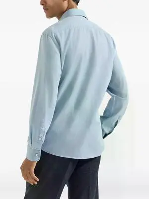 Brunello Cucinelli Lightweight Denim Shirt With Spread Collar