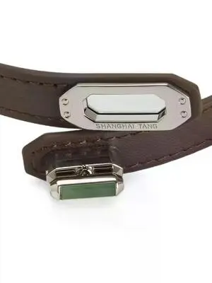 Shanghai Tang Locket Jade Leather Bracelet