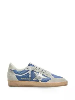 GOLDEN GOOSE Ball Star Sneakers In Denim-nylon With Suede And Metallic Silver Star - Blue