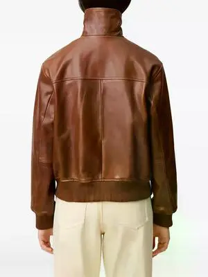 Claudie Pierlot Pointed Collar Leather Jacket - Brown