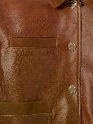 Claudie Pierlot Pointed Collar Leather Jacket
