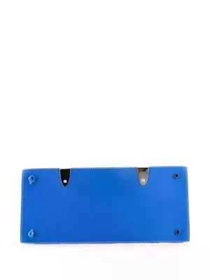 Goyard Saigon Top Handle Bag In Coated Canvas And Leather - Blue