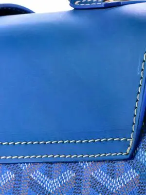 Goyard Saigon Top Handle Bag In Coated Canvas And Leather - Blue