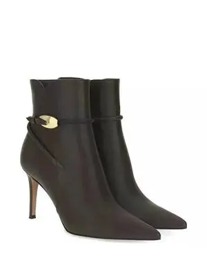 GIANVITO ROSSI Buckle-detail Leather Ankle Boots