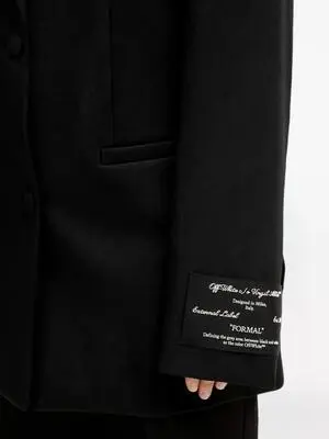 Off-White Single-breasted Blazer With Logo Patch