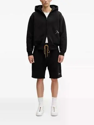 Rhude Logo Embroidered Zip-up Hoodie