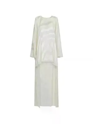 TALLER MARMO Ivory Fil-coupé Kaftan Dress