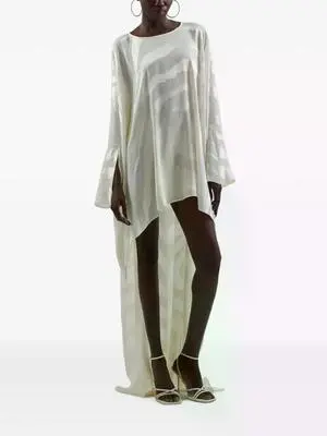 TALLER MARMO Ivory Fil-coupé Kaftan Dress