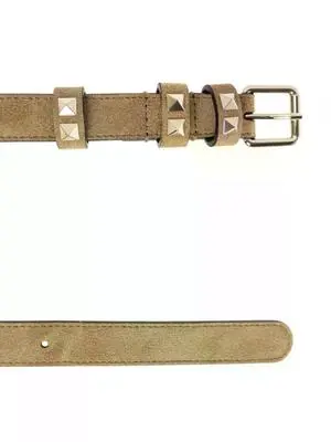 Valentino Garavani Rockstud Suede Belt - Neutrals