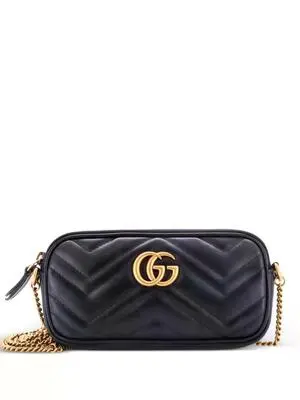 Gucci Gg Marmont Matelassé Leather Mini Crossbody Bag - Black