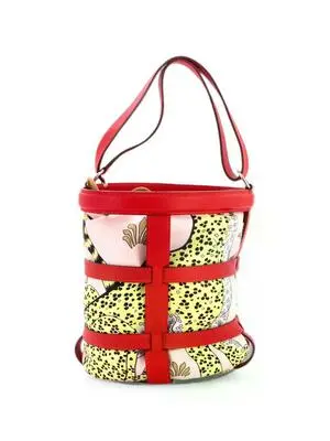 Hermès Musardine Printed Silk And Leather Bucket Bag