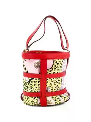 Hermès Musardine Printed Silk And Leather Bucket Bag - Multicolour