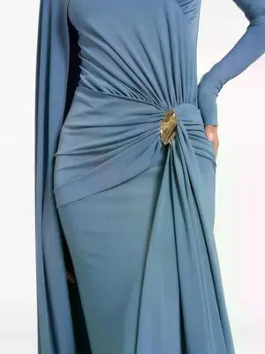 Manière De Voir Edena Asymmetric Ruched Draped Maxi Dress