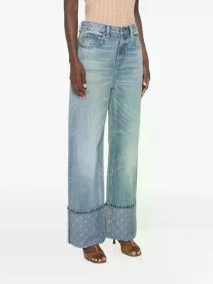 Tory Burch Monogram Turned-up Jeans